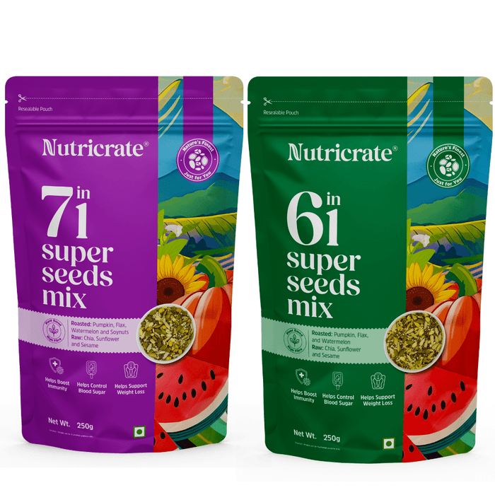 6 in 1 Seed mix and 7 in 1 Super Seed mix Combo (250g each).